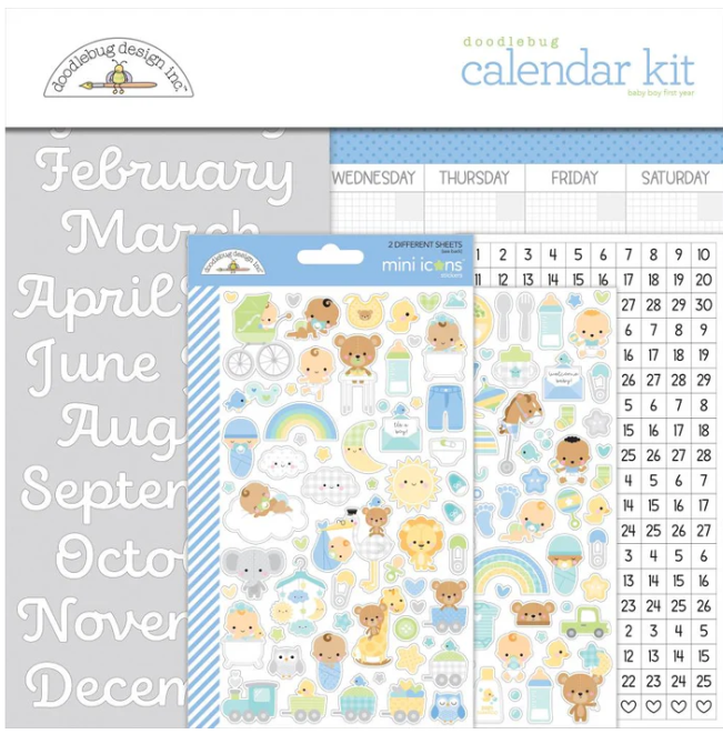 Baby Boy First Year Calendar Kit by Doodlebug | A Place To Create